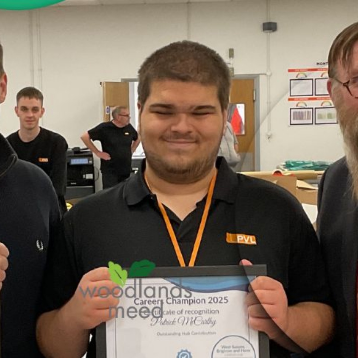 Woodlands Meed - Patrick receives award for Outstanding Contribution